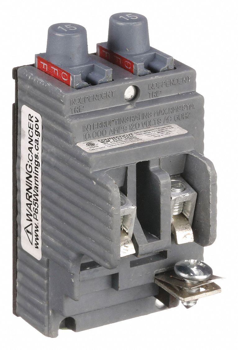 15/15 A Amps, 120V AC, Miniature Circuit Breaker - 3YMT6|UBIP1515 - Grainger