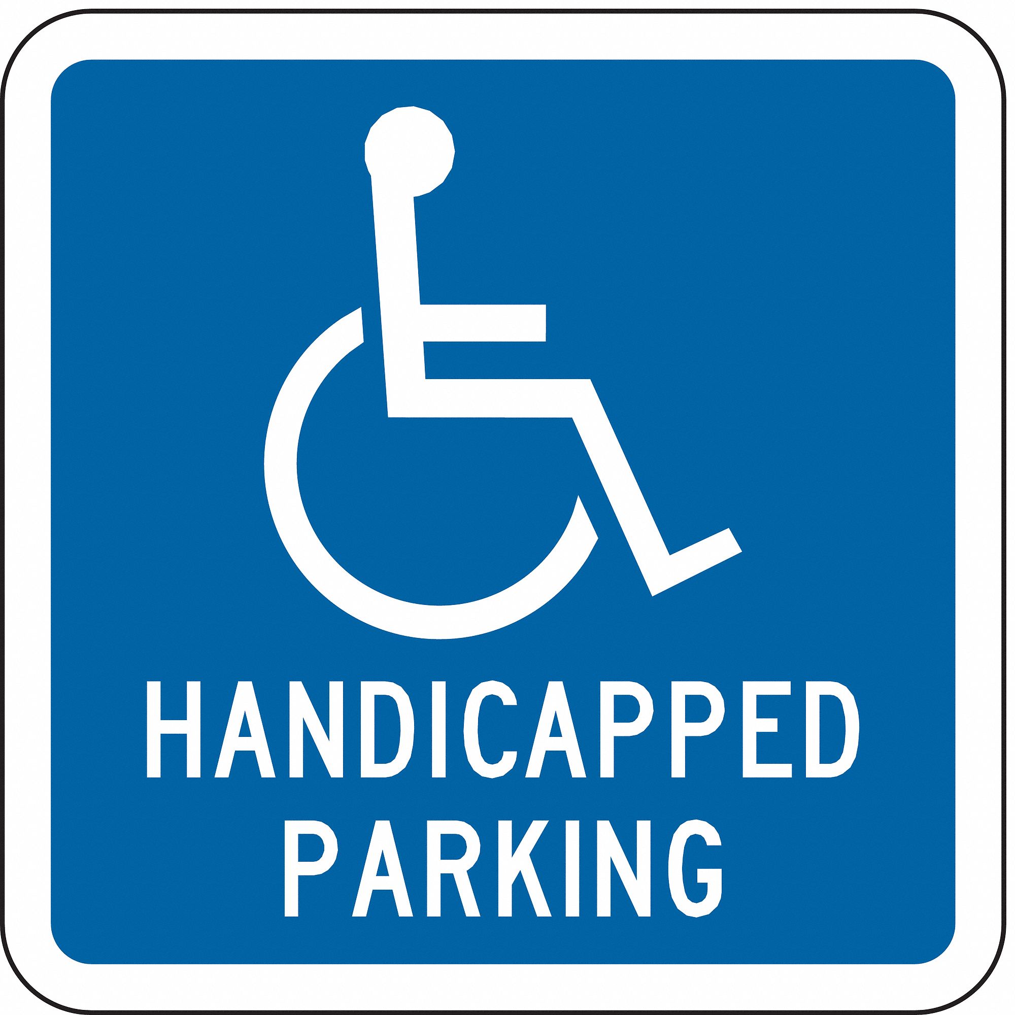 12 in x 12 in Nominal Sign Size, Aluminum, Handicap Parking Sign ...