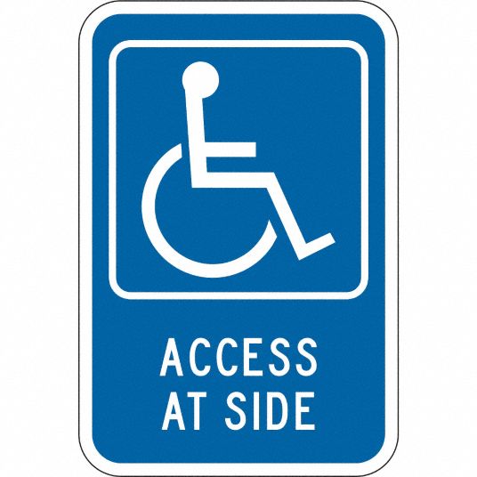 Handicap Parking Sign, MUTCD Code DA-11, Rectangle, Aluminum - Grainger