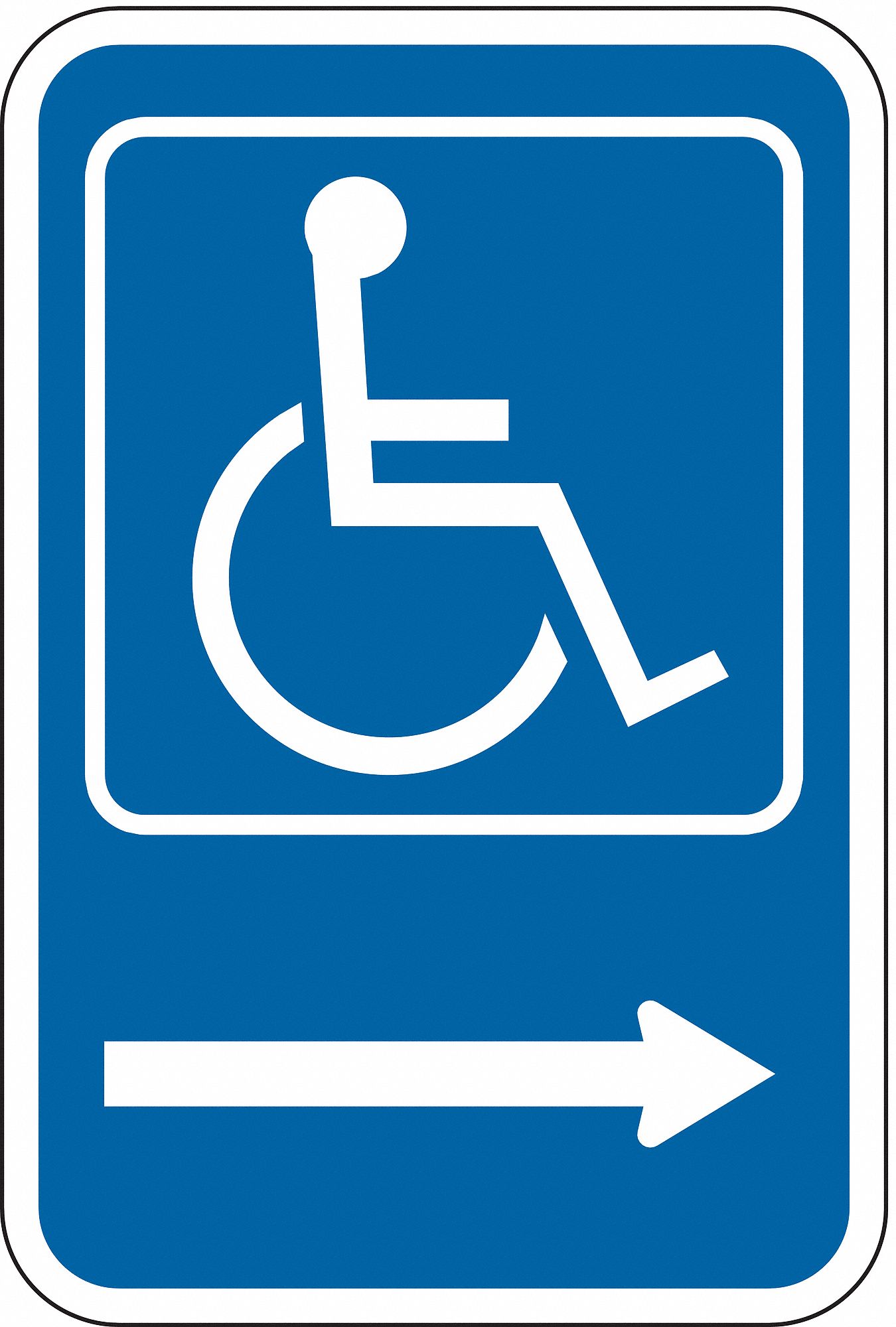 18 in x 12 in Nominal Sign Size, Aluminum, Handicap Parking Sign ...