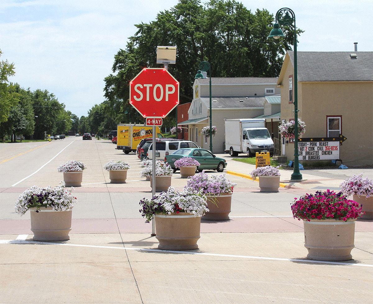 TAPCO LED Stop Sign: 36 in x 36 in Nominal Sign Size, Aluminum, 0.08 in ...