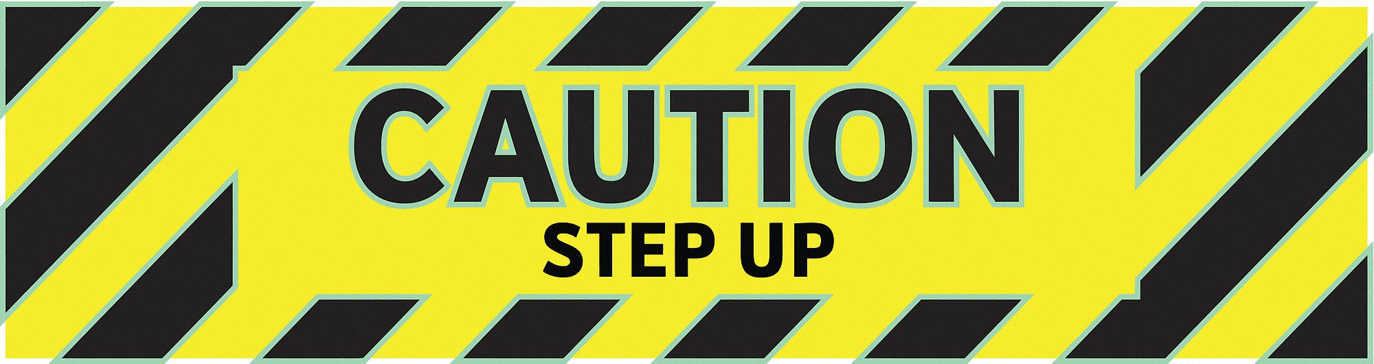 6 in x 24 in Nominal Sign Size, Caution Step Up, Floor Sign - 3YTR8 ...