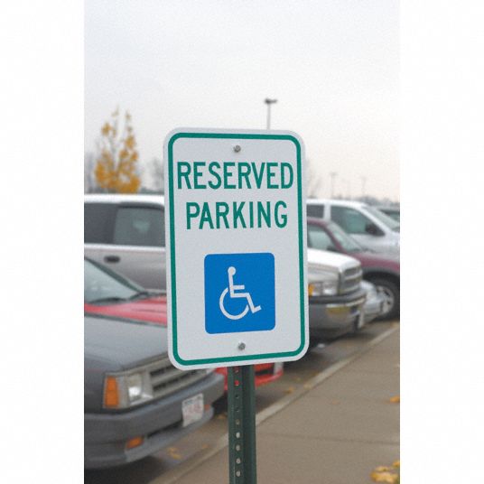 18 in x 12 in Nominal Sign Size, Aluminum, Handicap Parking Sign ...