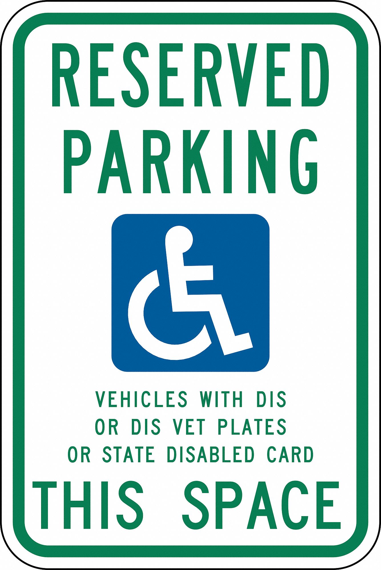 Handicap Parking Sign, Retroreflective Grade High Intensity Prismatic ...