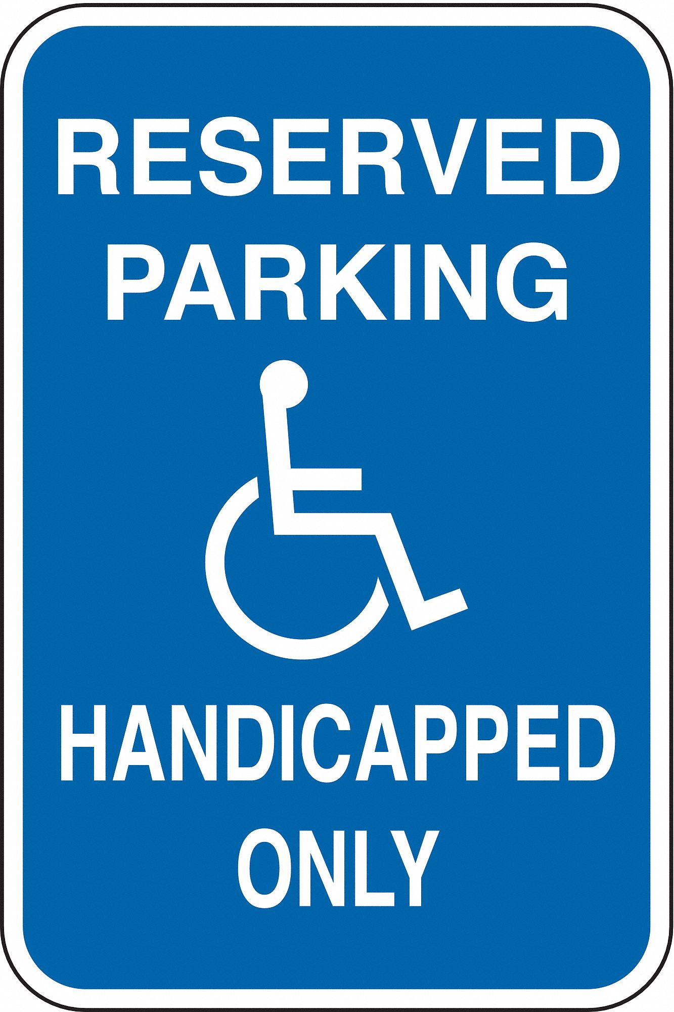 18 in x 12 in Nominal Sign Size, Aluminum, Handicap Parking Sign ...