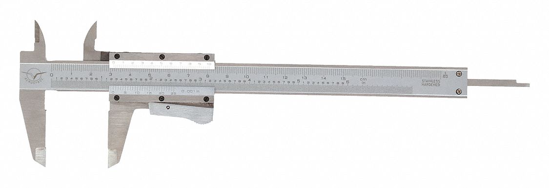 GENERAL Calibrador Vernier, Rango 0 a 6 pulg., Rango de Precisión /-0.001 In/0.03mm, Material ...