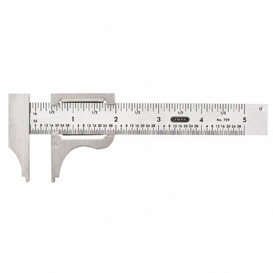 GENERAL Pocket Slide Caliper: 0 in to 4 in Range, +/-0.001 in Accuracy ...