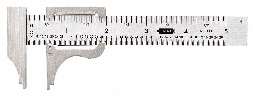 GENERAL Pocket Slide Caliper: 0 in to 4 in Range, +/-0.001 in Accuracy ...