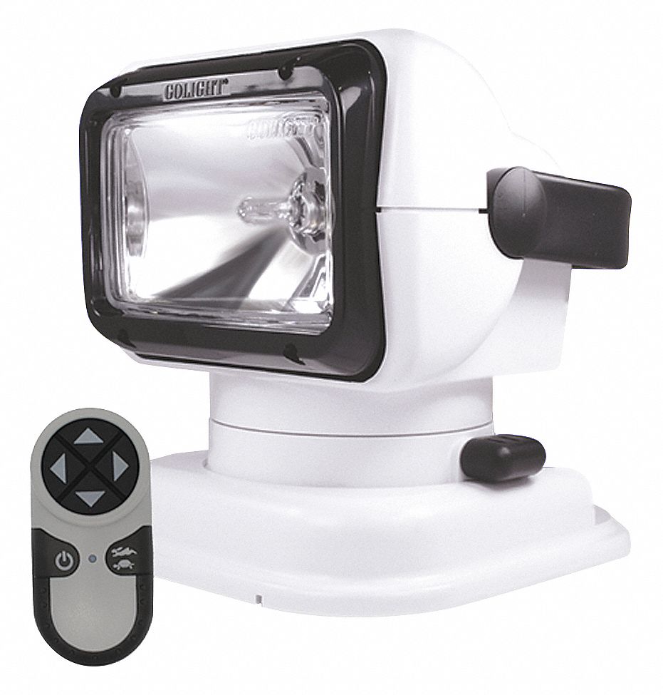 Halogen Work Light w/Remote, 65 Watts, 12V DC, 5.5 DC Amps - Grainger