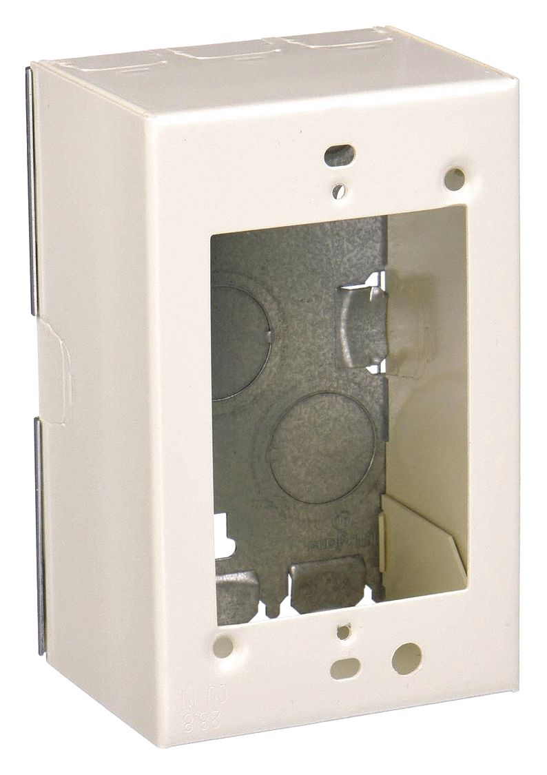 LEGRAND DEEP SWITCH AND RECEPTACLE BOX, 500/700, STEEL, IVORY, 1 GANG ...