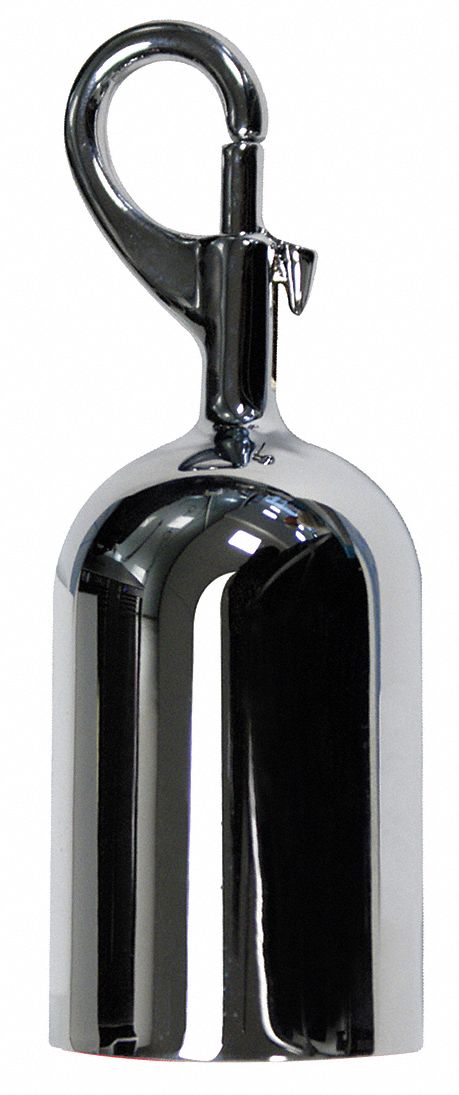 LAWRENCE METAL, 5 in Overall Ht, Chrome, Classic Post Rope Snap End for ...