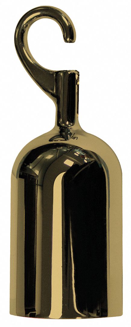 LAWRENCE METAL, 5 in Overall Ht, Brass, Classic Post Rope Hook End for ...