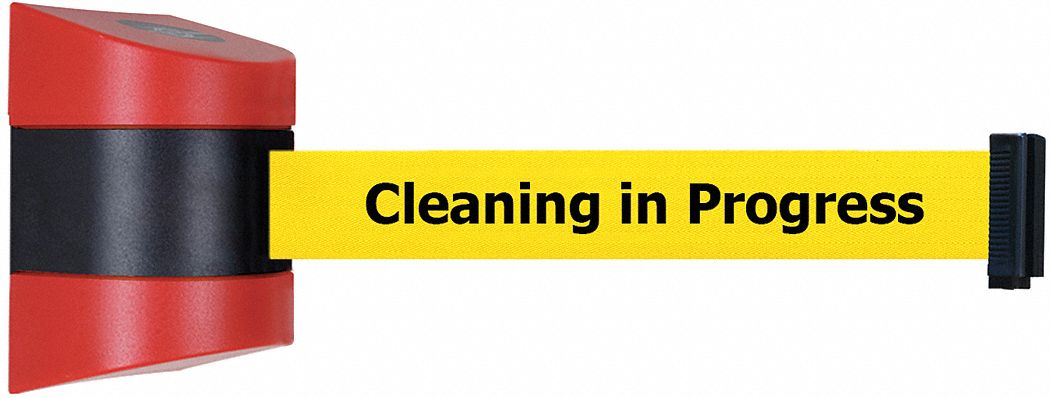 TENSABARRIER, 30 ft Belt Lg, Maint & Cleaning Messaging, Retractable ...