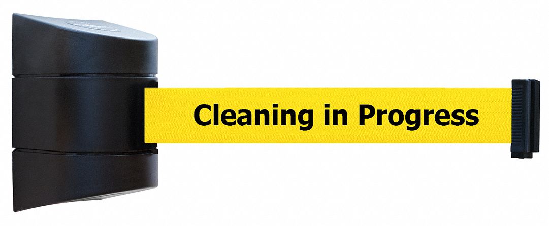 TENSABARRIER, 15 ft Belt Lg, Maint & Cleaning Messaging, Retractable ...