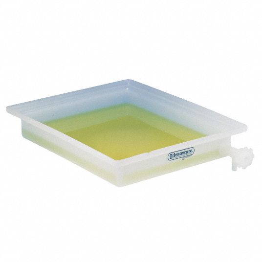 Laboratory Tray With Faucet, LDPE, 3 in Height, 16 in Width, 12 in ...
