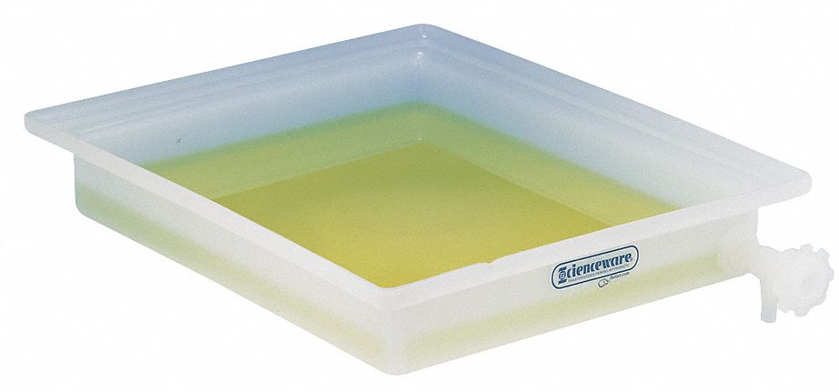 Laboratory Tray With Faucet, LDPE, 6 in Height, 23 1/2 in Width, 17 1/2 ...