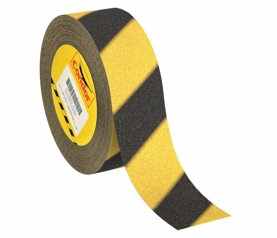 CONDOR Cinta Antiderrapante Negro/Amarillo Franjas 60 pies x 1" - 3ZG31 ...