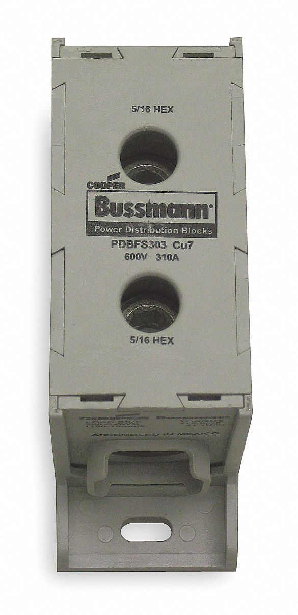 BUSSMANN, 1 Poles, DIN-Rail/Surface Mount, Power Distribution Block - 3ZJA4|PDBFS303 - Grainger