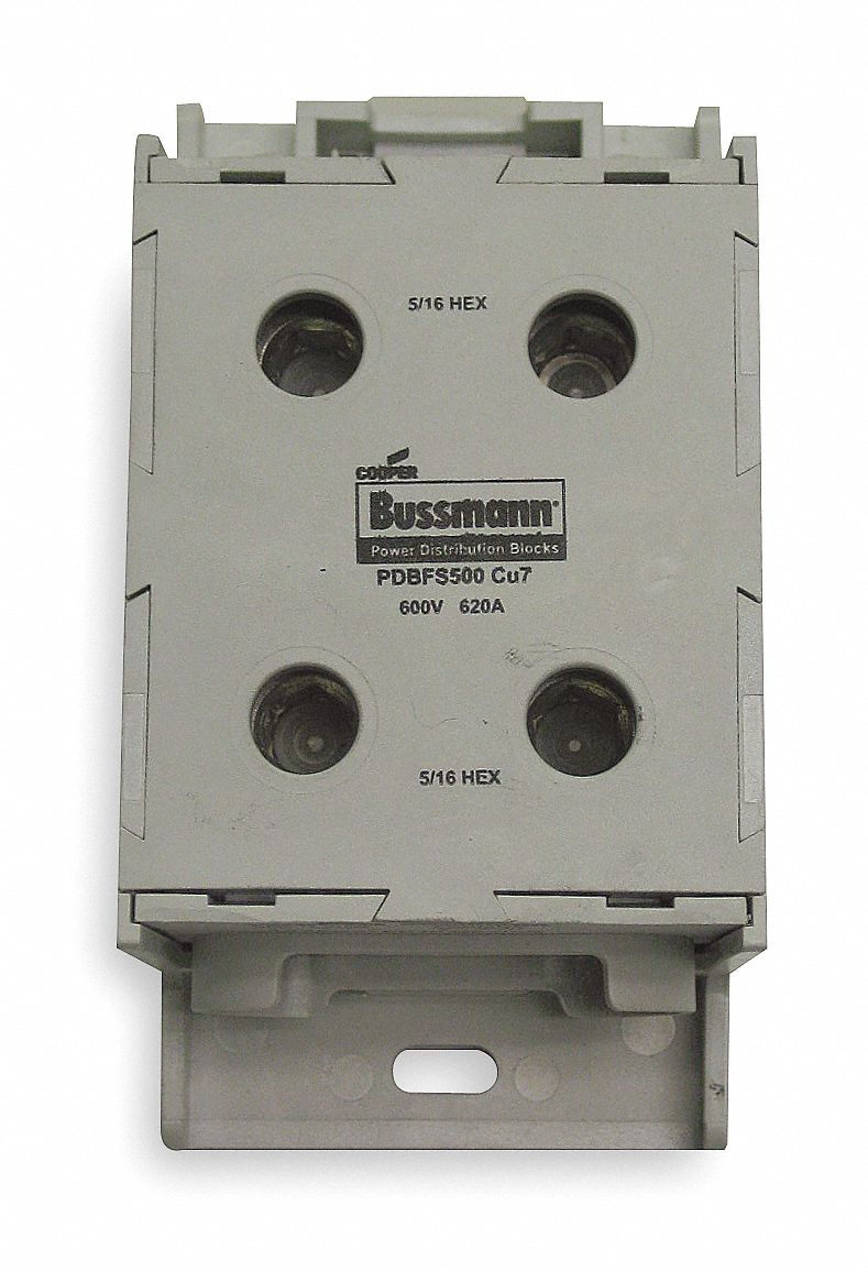 BUSSMANN, 1 Poles, DIN-Rail/Surface Mount, Power Distribution Block - 3ZJA7|PDBFS500 - Grainger