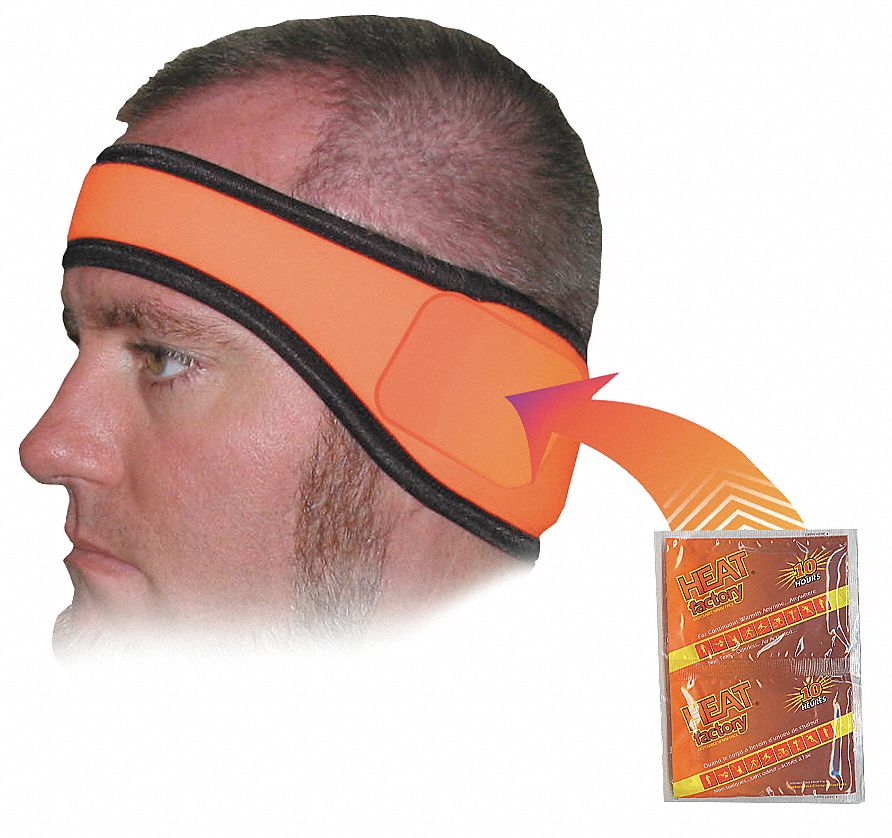 HEAT FACTORY, Ear Warmers, Orange, Headband - 3ZLA6|1760-BO - Grainger