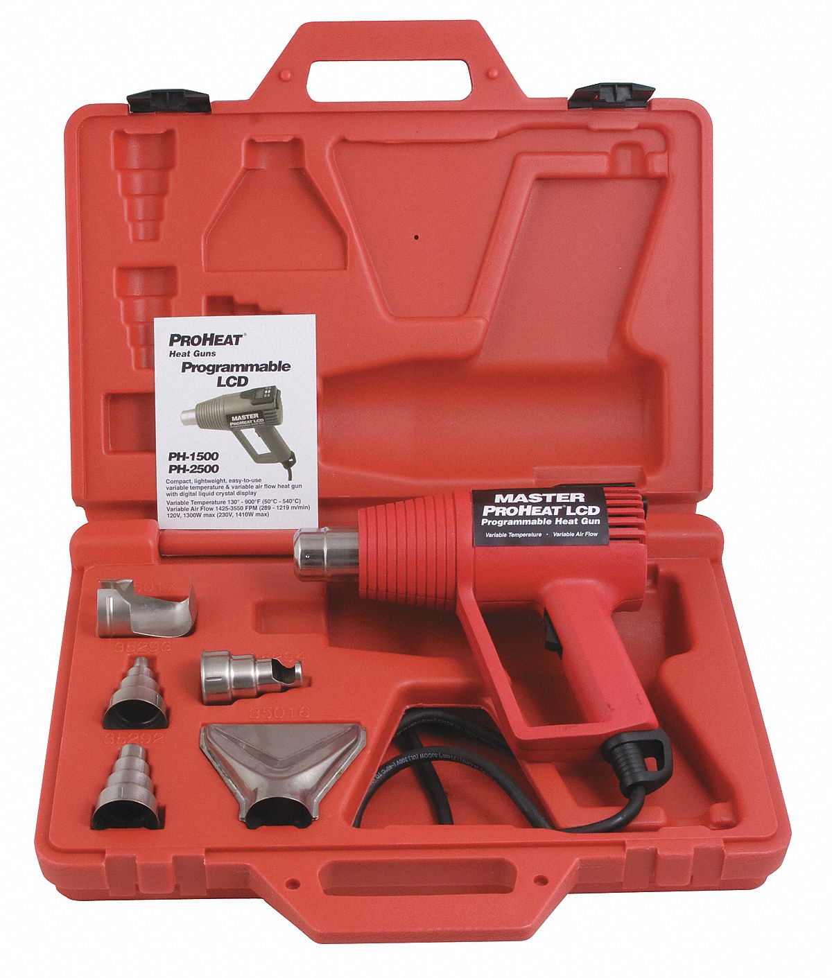 MASTER APPLIANCE Heat Gun Kit: Pistol-Grip, 120V AC, 130°F to 1,000°F ...