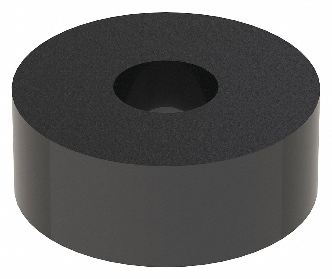 Round, Spacer, Nylon, Black, 1/2 in Outside Dia., PK 10 - Grainger