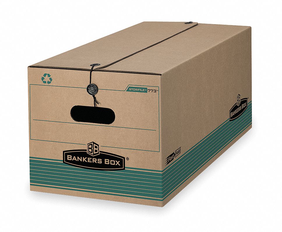 Record Storage Box, 10 3/4 in Height, 15 1/4 in Width, 24 1/8 in Depth ...