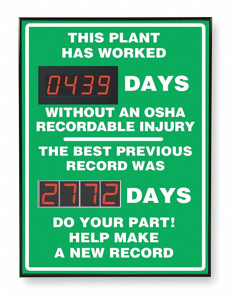 Electronic Safety Scoreboard - Grainger