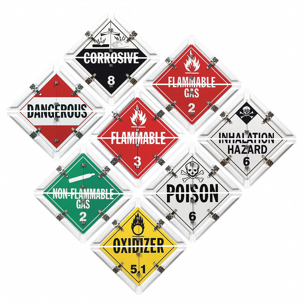 JJ KELLER, Various DOT Classes, 13 in x 13 in, DOT Container Placard ...