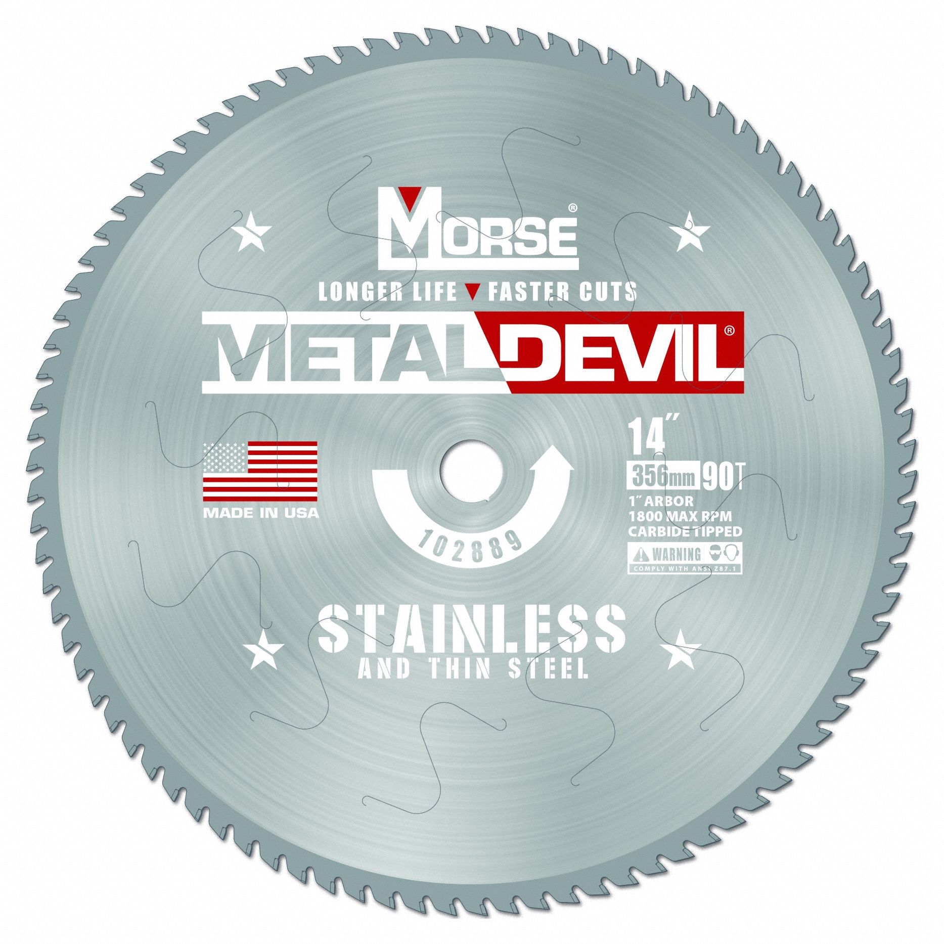 MORSE, 14 in Blade Dia., 90 Teeth, Circular Saw Blade - 817GR0|102889 ...