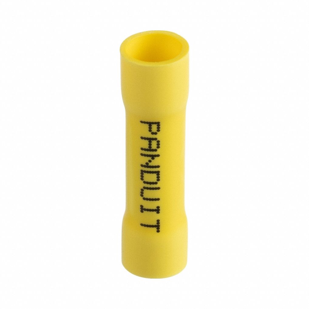PANDUIT, Yellow, Vinyl, Butt Splice Connector - 907WE5|ESV10BX-Q - Grainger