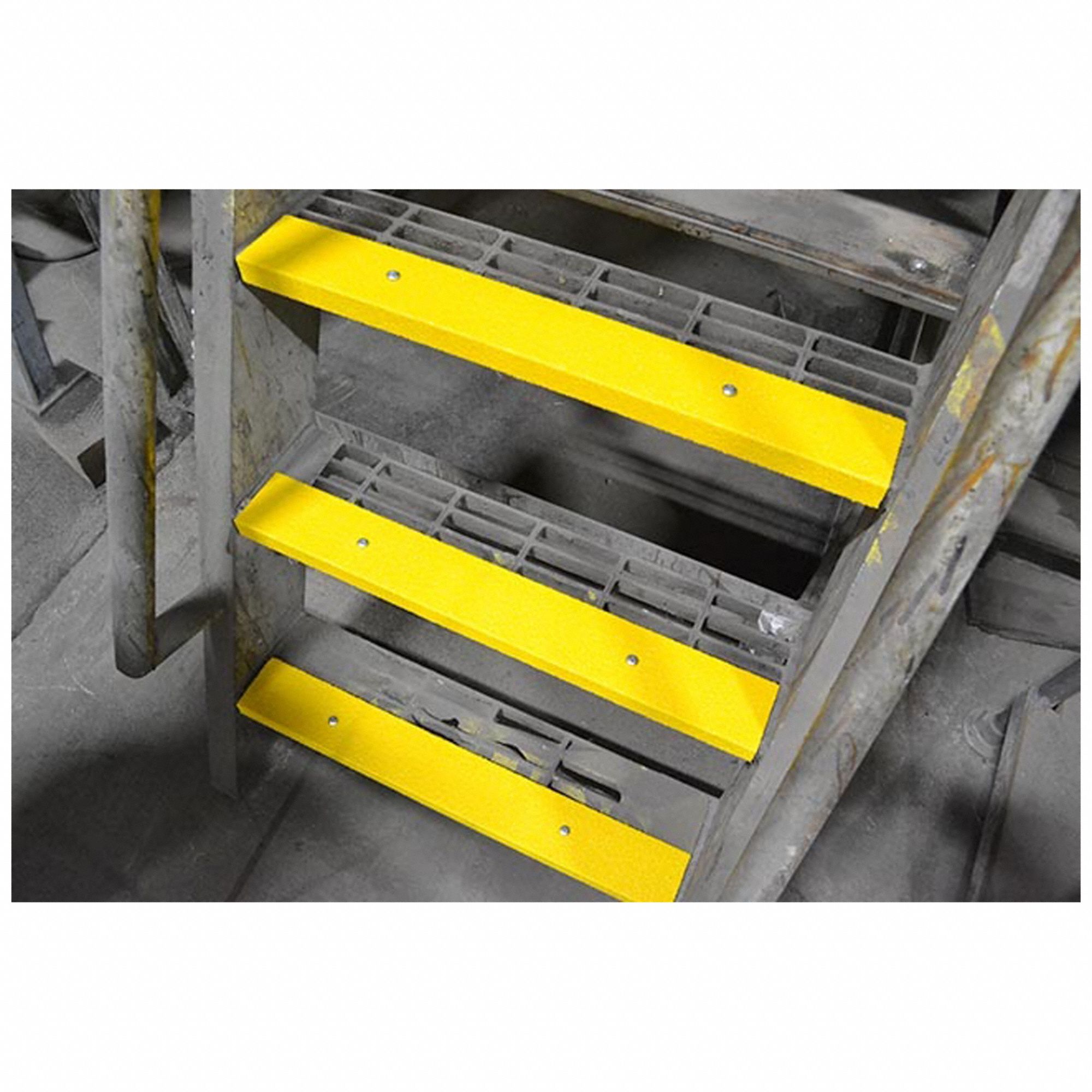 SURE-FOOT Stair Nosing: Full Coverage Grit, Fiberglass, Adhesive- or ...