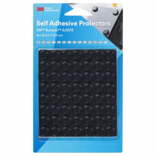 3M, Black, Polyurethane, Self-Adhesive Bumper - 2GJL5|SJ5012 - Grainger