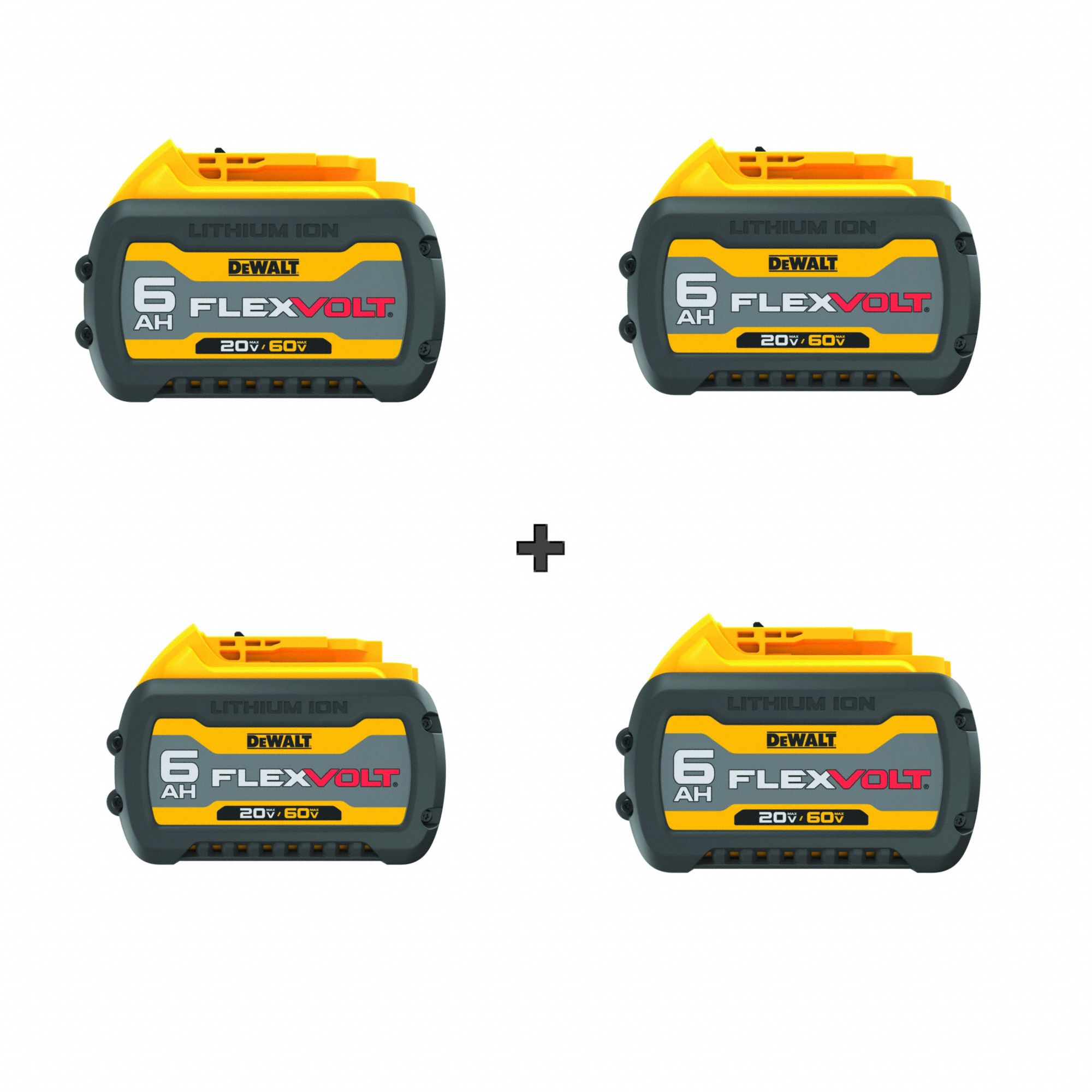 DEWALT®, 4 Batteries Included, Batteries - 390LW4|(4) DCB606 - Grainger