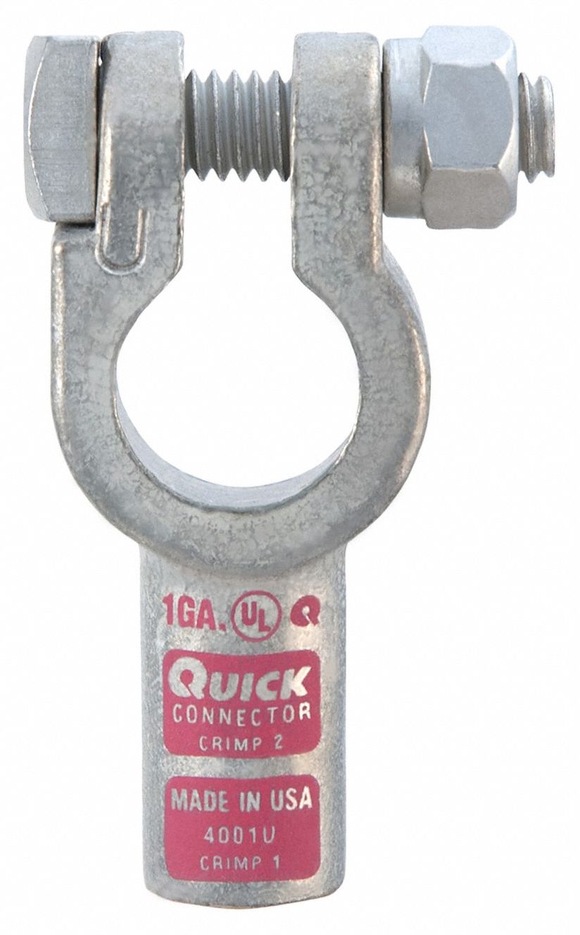QUICKCABLE Battery Terminal: Straight, Crimp, 1 ga, Pink Color ...