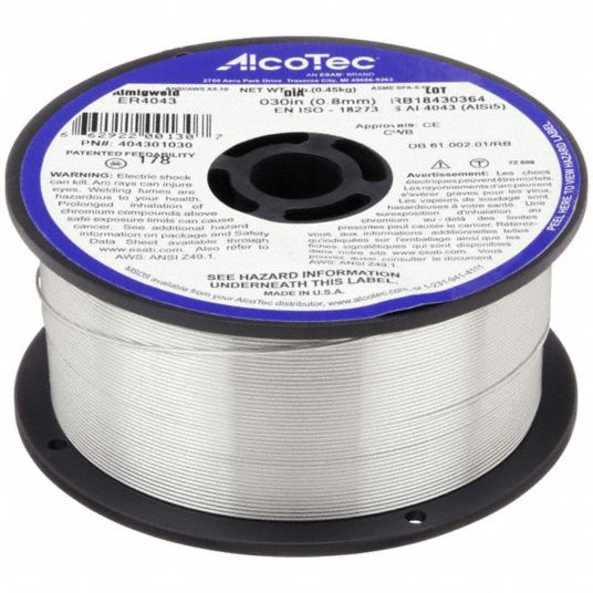 ALCOTEC, Aluminum, ER4043, MIG Welding Wire - 400G58|404301030 - Grainger