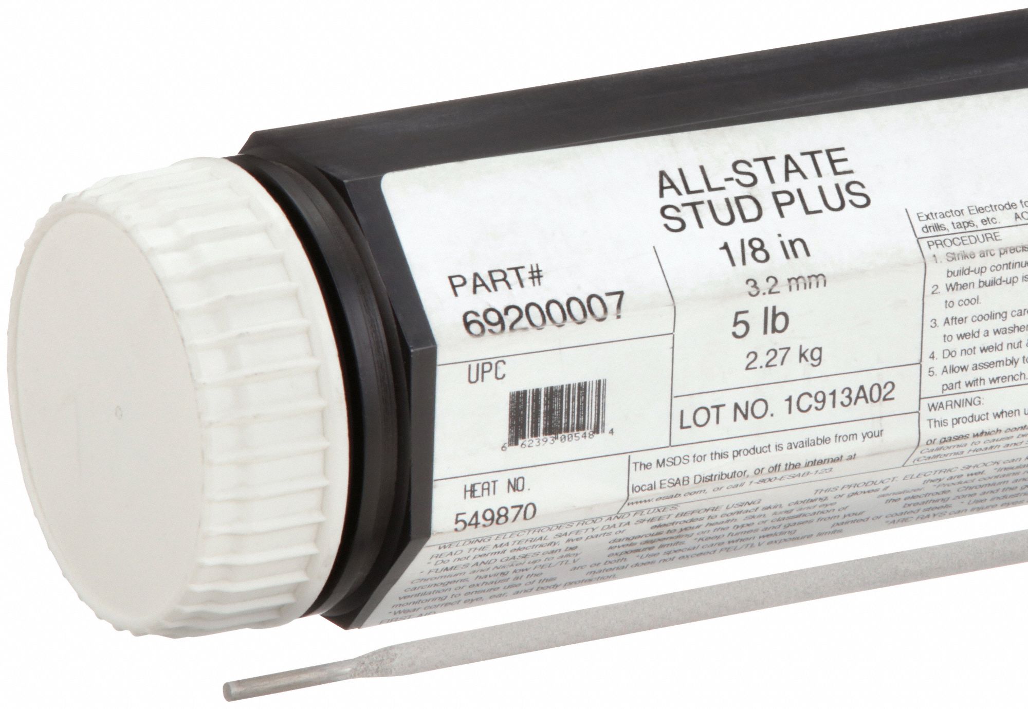 ALL-STATE, All-State Stud Plus, 1/8 in x 12 in, Stick Electrode ...