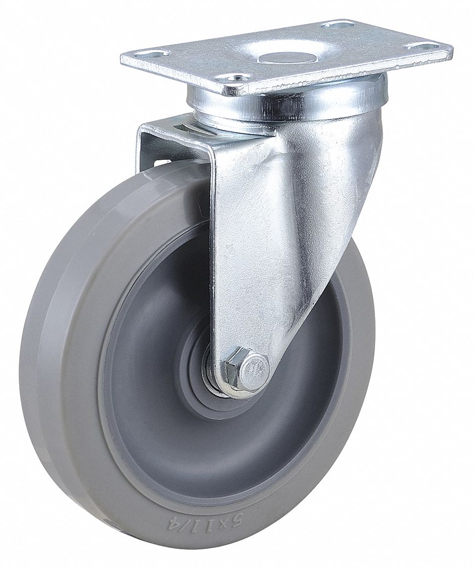 APPROVED VENDOR STANDARD PLATE CASTER, 5 IN WHEEL DIA, 325 LB, 6 3/16 ...