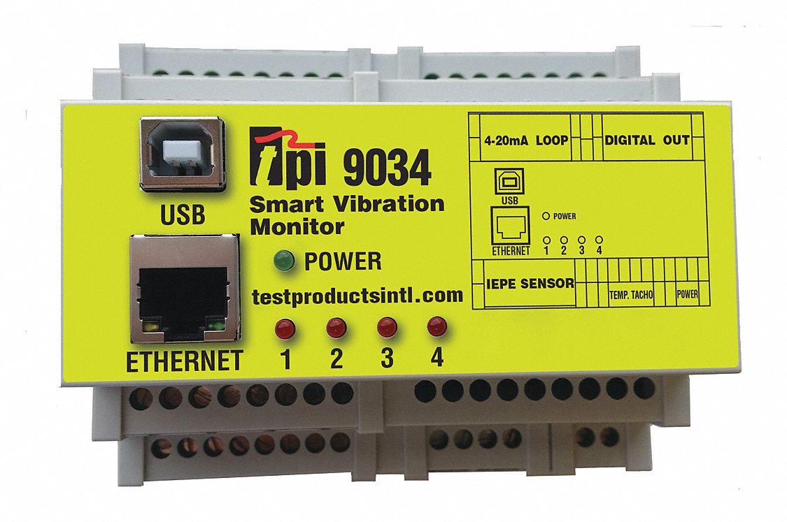 TEST PRODUCTS INTL., Vibration, 2 Hz to 25.6 kHz, Vibration Meter ...
