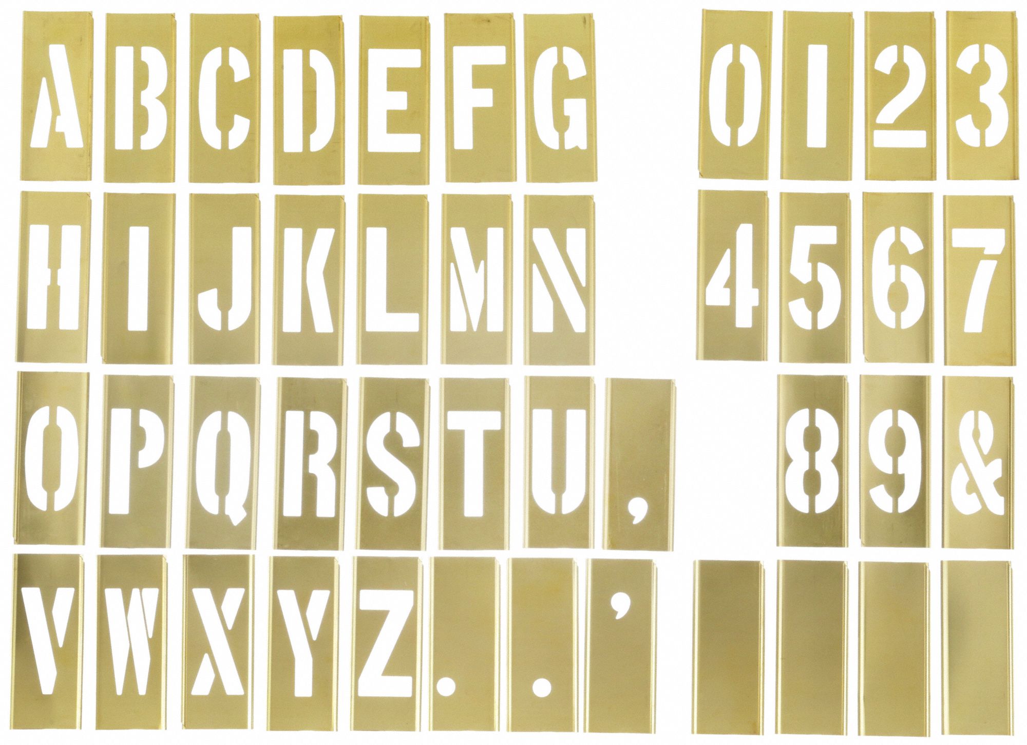 SKILCRAFT, 0 to 9/A to Z/Punctuation, 3 in Character Ht, Stencil Set ...