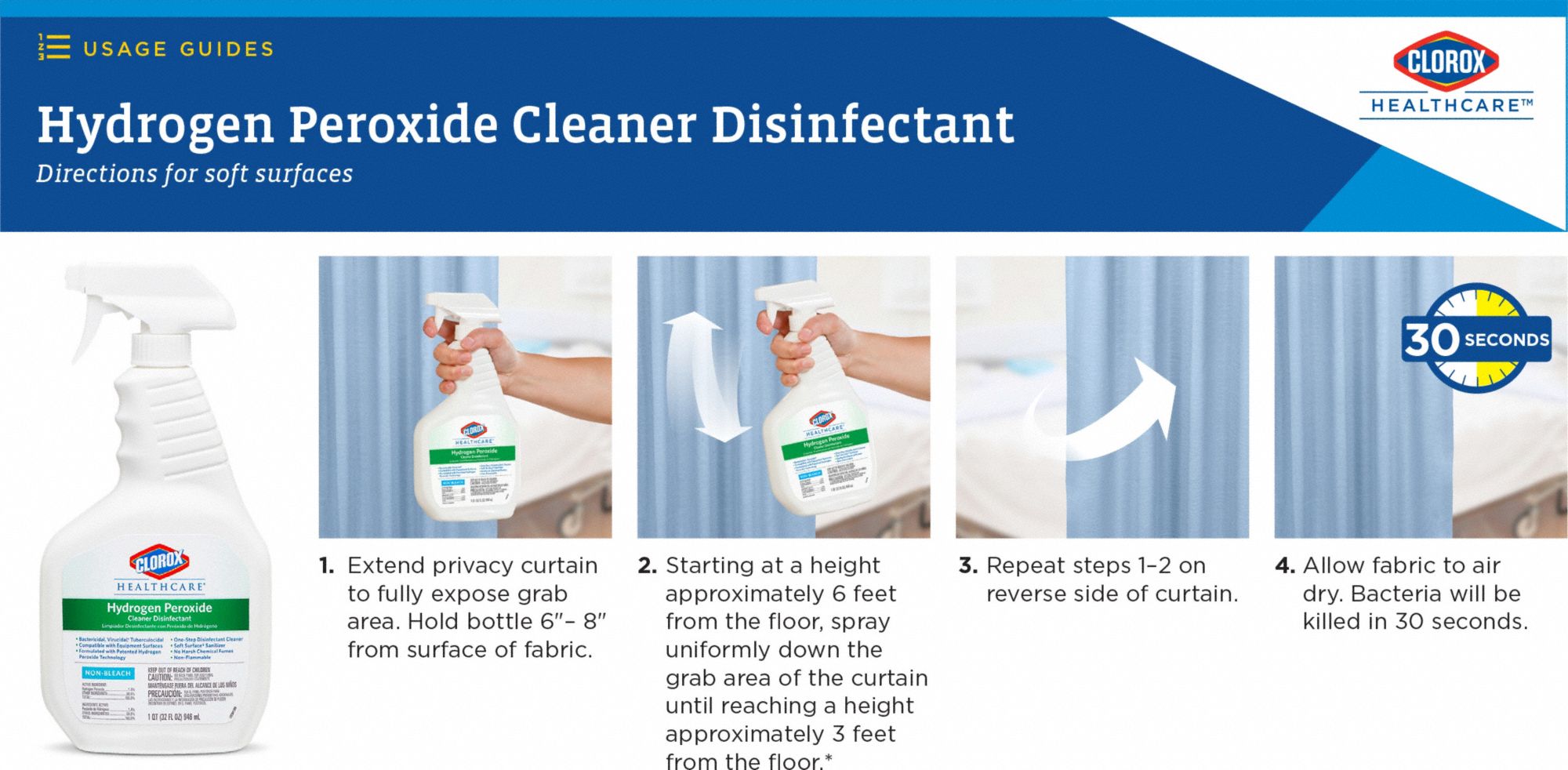 CLOROX Disinfectant: Trigger Spray Bottle, 32 oz Container Size, Ready ...
