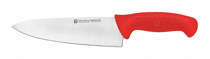 8 in Chef's Knife Knife, Red - Grainger