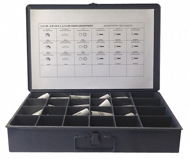APPROVED VENDOR FASTENER ASSORTMENT,645 PCS. - Bolt Assortments ...