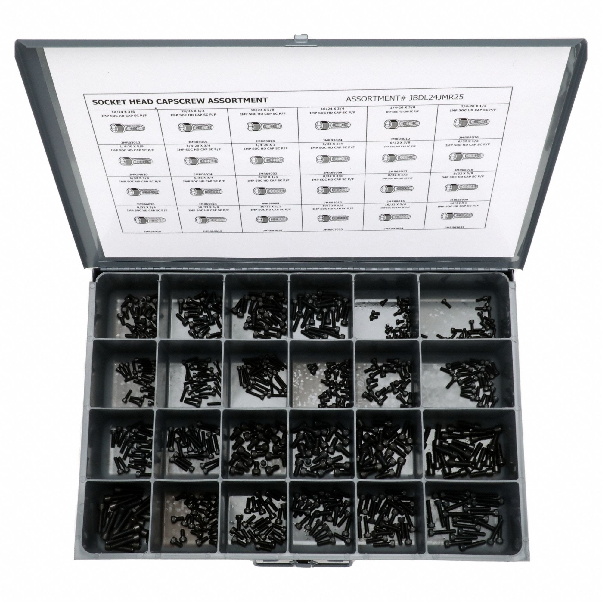 Std, 24 # of Sizes, Socket Cap Screw Assortment - 402K40|JBDL24JMR25 ...
