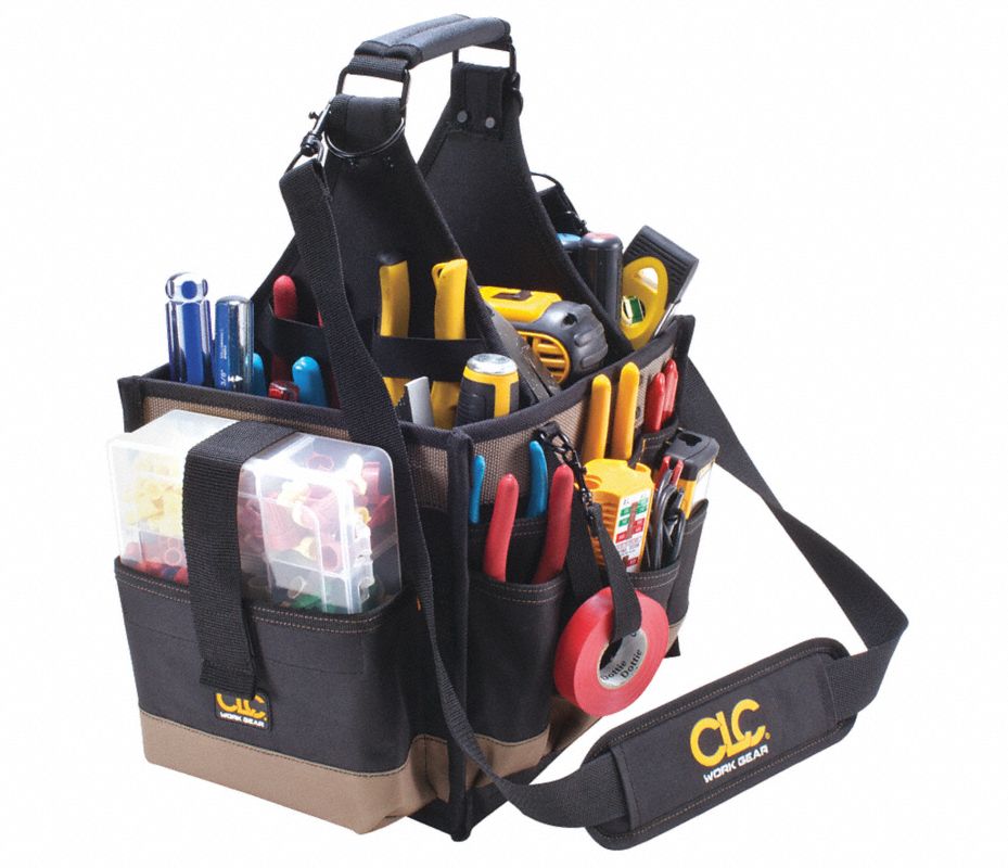 CLC Bolsa Portaherramientas Electricista 22 bolsillos Poliéster Negro ...