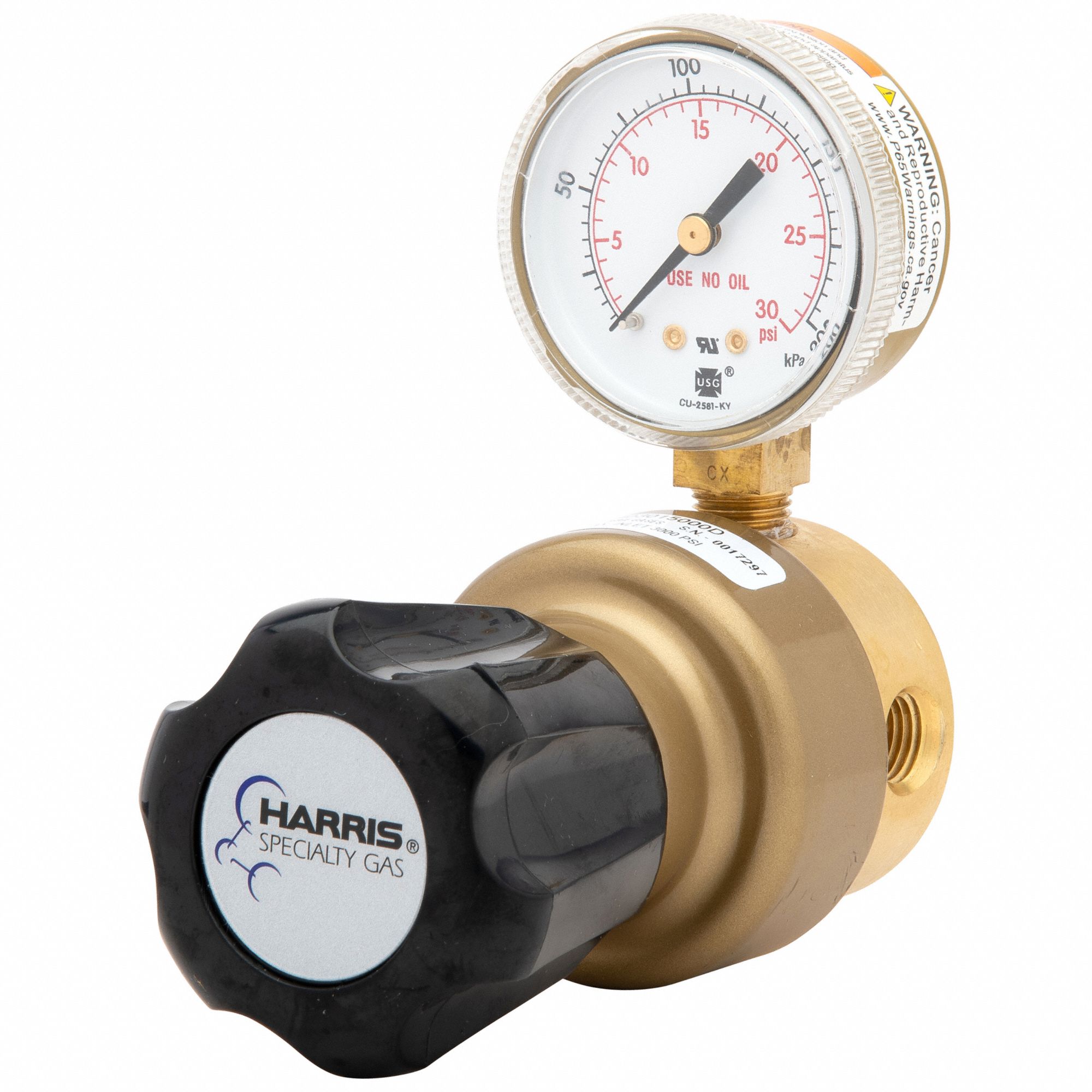 HARRIS Specialty Gas Regulator: Single Stage, 1/4 in NPT F Inlet, 1/4 ...