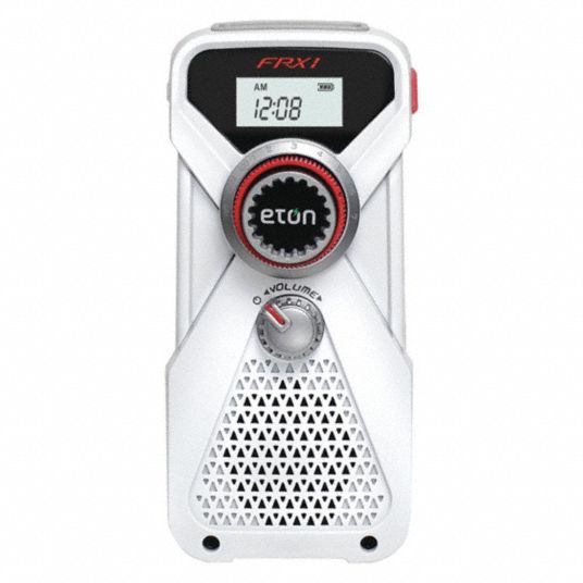 Portable Weather Radio, White, AM/FM, NOAA - Grainger