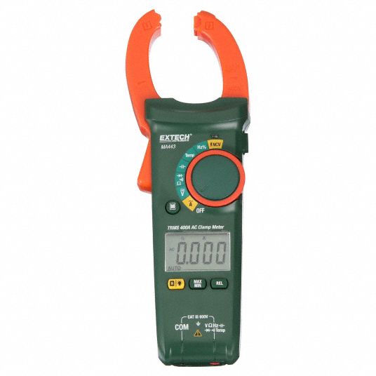EXTECH, Clamp-Jaw Jaw, CAT III 600V, Digital Clamp Meter - 404K05|MA443 ...