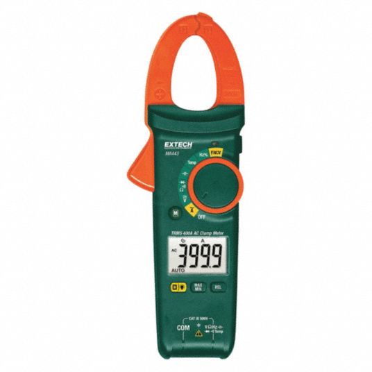 EXTECH, Clamp-Jaw Jaw, CAT III 600V, Digital Clamp Meter - 404K06|MA443 ...