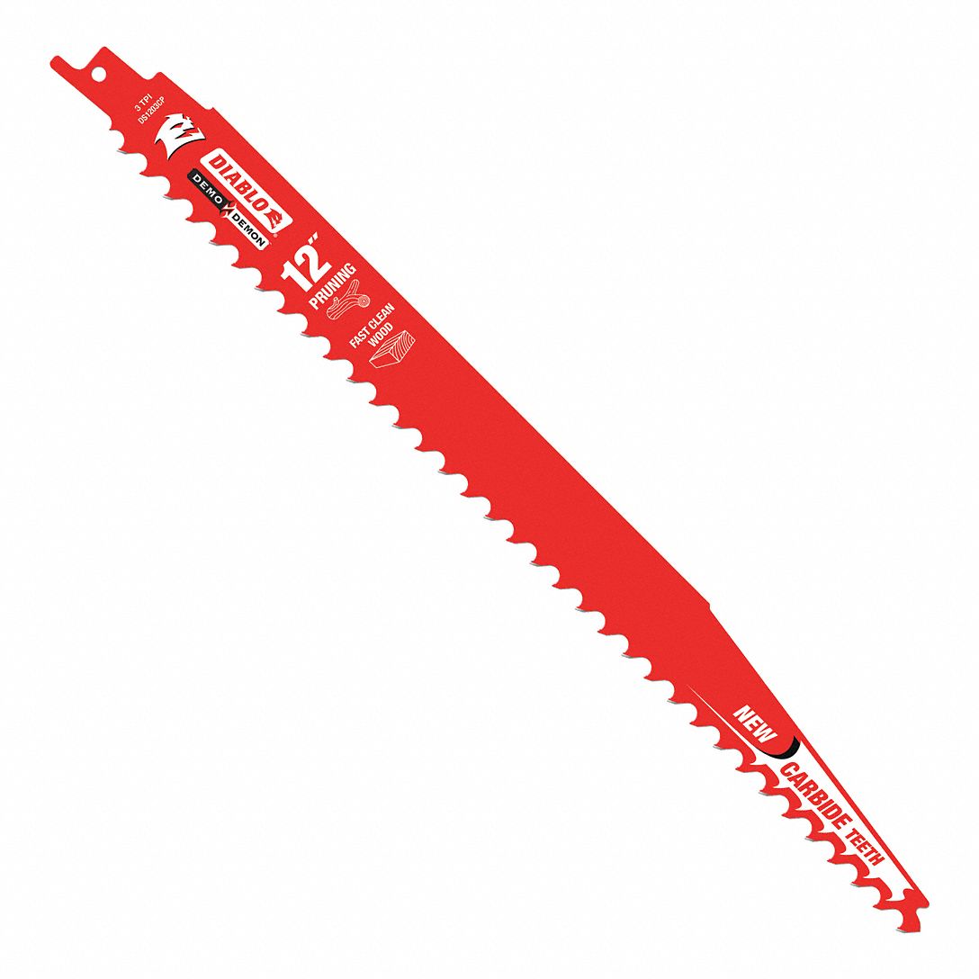 DIABLO, 3 Teeth per Inch, 12 in Blade Lg, Reciprocating Saw Blade ...